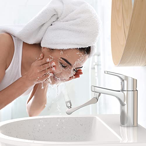 Faucet Extender| 1080 Rotatable Multifunctional Extension Faucet 2 Outlet Modes, Universal Splash Filter Faucet for Bathroom and Kitchen Sinks, Faucet Aerator Can Gentle Washing & Powerful Flushing.