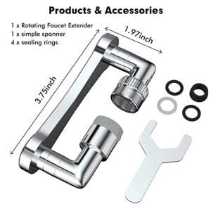 Faucet Extender| 1080 Rotatable Multifunctional Extension Faucet 2 Outlet Modes, Universal Splash Filter Faucet for Bathroom and Kitchen Sinks, Faucet Aerator Can Gentle Washing & Powerful Flushing.