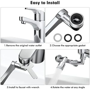 Faucet Extender| 1080 Rotatable Multifunctional Extension Faucet 2 Outlet Modes, Universal Splash Filter Faucet for Bathroom and Kitchen Sinks, Faucet Aerator Can Gentle Washing & Powerful Flushing.