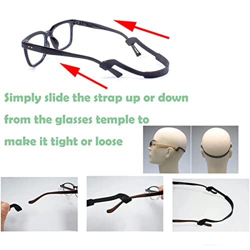 UPIONIC Eyeglass Strap Eyewear Retainers, Silicone Glasses strap, Non-slip Elastic Sports Straps for Men, Women, Kids, Sunglasses Straps,3Pcs,Clear