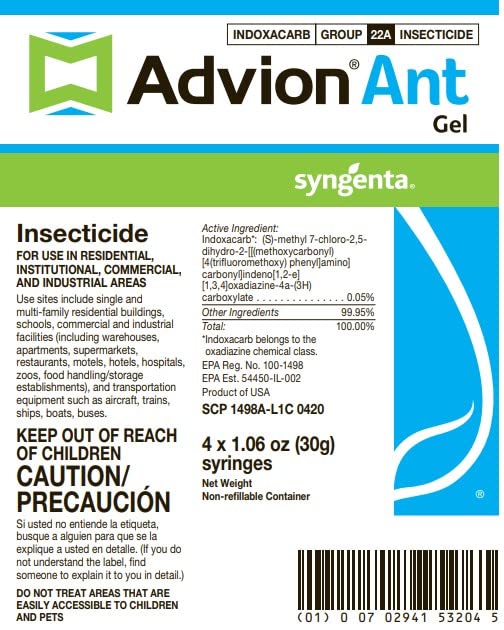 Syngenta - Advion Ant Gel Bait 4x30g Tubes, 4 Tips, and 4 plungers (60438)