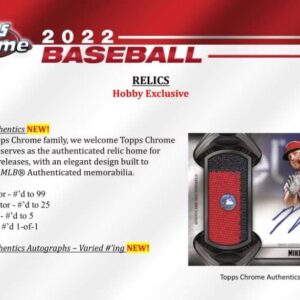 BRAND NEW 2022 Topps CHROME Series 1 AUTHENTIC Trading Card HOBBY Box - Two Chrome Autographs Per Box! - Chance for Julio Rodriguez, Wander Franco, Witt JR. Rookie and Autograph Cards - Plus Bowman Ohtani and Topps Now JULIO RODRIGUEZ Rookie Card in Pictu