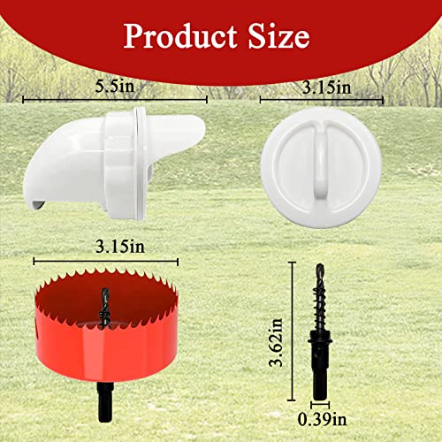 AIVEH 5 Pcs, Chicken Feeder No Waste, Fit for Buckets, Barrels, Bins, Troughs,Automatic Chicken Feeder for Rain Proof Poultry Feeder Port Gravity Feed(4 Ports,1 Hole Saw)