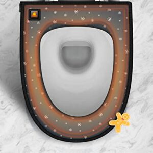 Heated Toilet Seat Cover - LIPSUN Electric Heated Toilet Cushion Washable, 2 Levels Fast Heating/Constant Temperature, Toilet Seat Warmver for Round Shape Toilet, Gift for Winter & Christmas