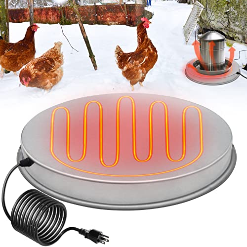 Heated Chicken Waterer Base, Heated Poultry Waterer Base 40 Watts, Chicken Coop Heater for Winter Chicken Coop, with 9.8 FT Power Cord, Gifts