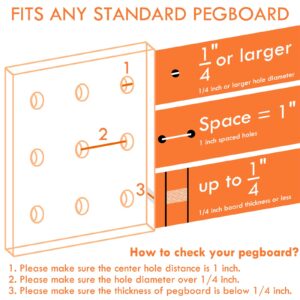 G.CORE 50 Pack Pegboard Hooks, Heavy Duty Peg Board Tool Utility Hooks, 1/4 inch Pegboard Wall Organizer, Pegboard Accessories for Garage Kitchen Home Retail Display Shelf Board Craft Organization