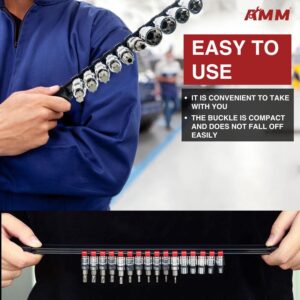 AMM 9-Piece Socket Organizer, 1/2 inch, 3/8 inch and 1/4 inch Drive socket holders organizers,Heavy Duty Socket Racks, Premium Quality Socket Clip Rail Holder,The best tool organizer in the garage