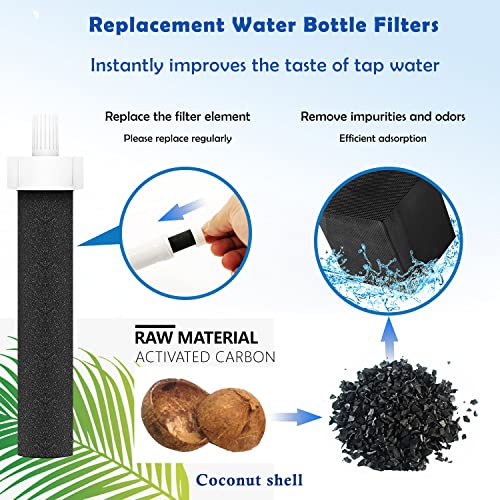 Molgoc Water Bottle Filter Replacement for Brita BB06,fit Brita Hard sided,Sport and Stainless Steel Bottle (10 Count) by Molgoc.