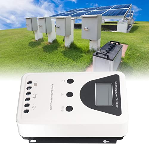 Fewb MPPT Solar Charge Controller, 12V 24V 36V 48V Auto MPPT Charge Controller Solar Panel Regulator with LCD Display, Max PV 100V 4 Stage Safe Charging Solar Panel Charge Controller(100A)