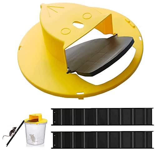 Bucket Lid Mouse Rat Trap, Bucket Lid Mouse Trap, Humane or Lethal, Trap Door Style, Multi Catch, Auto Reset, Indoor Outdoor, No See Kill, 5 Gallon Bucket Compatible