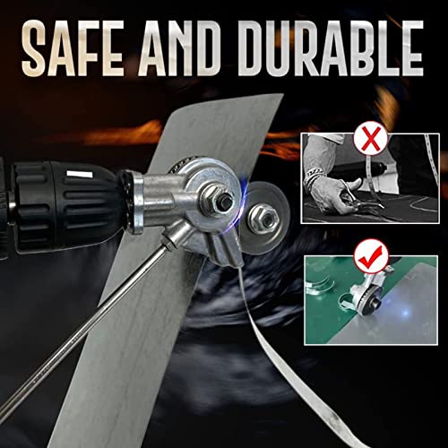 2023 New Electric Drill Plate Cutter Attachment Drill Attachment Metal Cutter Sheet Metal Cutter Drill Attachment Double Headed Sheet Metal Nibbler Cutter for Cutting Metal Plates Hard Materials