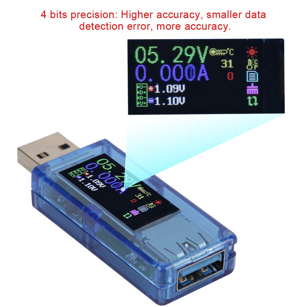 RuiDeng AT34 USB 3.0 Color, usb tester usb meter fnb38 LCD Tester,Voltmeter Ammeter Multimeter Charger USB Tester