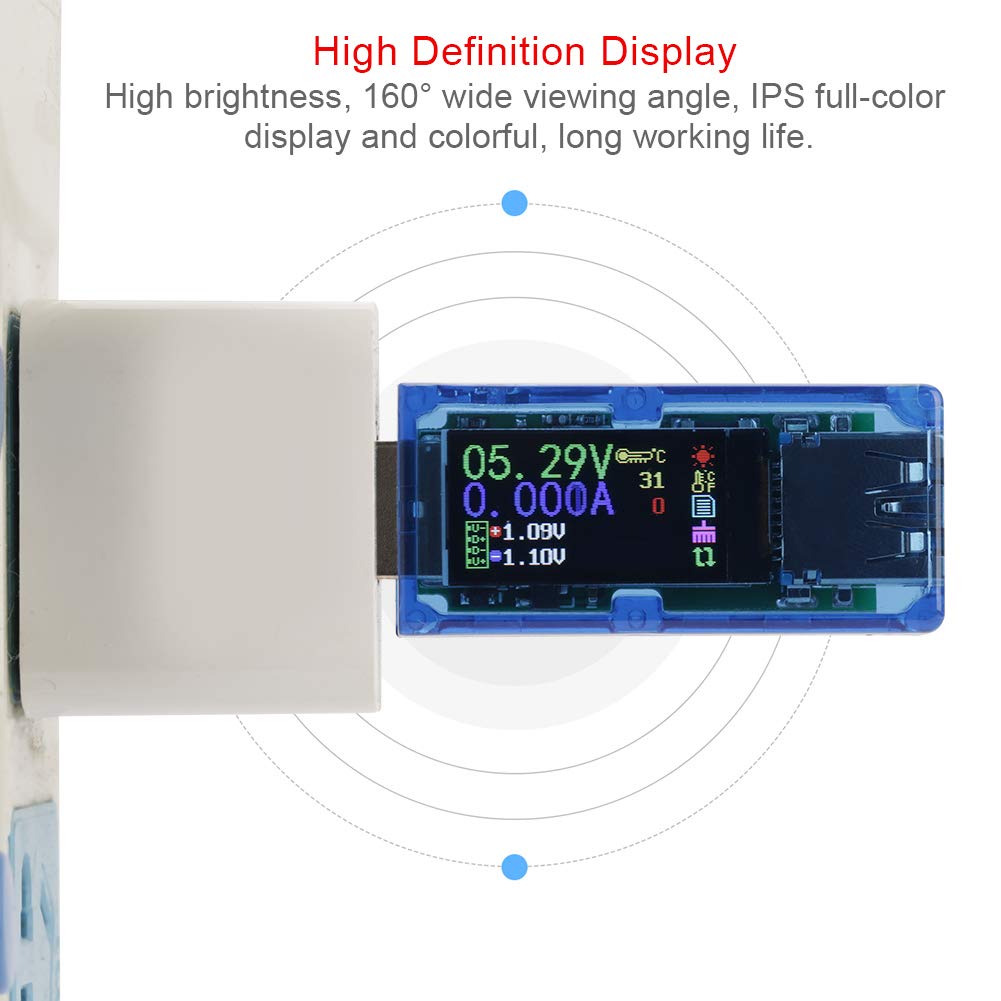 RuiDeng AT34 USB 3.0 Color, usb tester usb meter fnb38 LCD Tester,Voltmeter Ammeter Multimeter Charger USB Tester