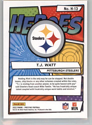 2022 Panini Prestige Heroes #13 T.J. Watt Pittsburgh Steelers NFL Football Trading Card