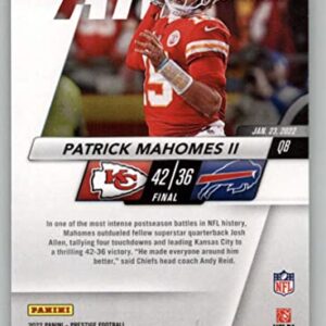 2022 Panini Prestige Any Given Sunday #11 Patrick Mahomes II Kansas City Chiefs NFL Football Trading Card