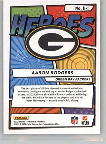 2022 Panini Prestige Heroes #1 Aaron Rodgers Green Bay Packers NFL Football Trading Card