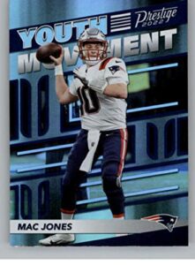 2022 panini prestige youth movement #1 mac jones new england patriots nfl football trading card