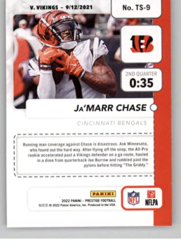 2022 Panini Prestige Time Stamped #9 Ja'Marr Chase Cincinnati Bengals NFL Football Trading Card