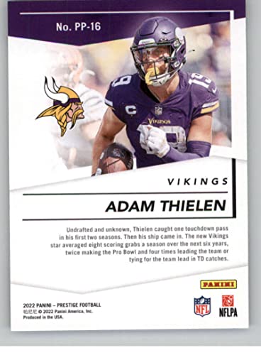 2022 Panini Prestige Prestigious Pros #16 Adam Thielen Minnesota Vikings NFL Football Trading Card