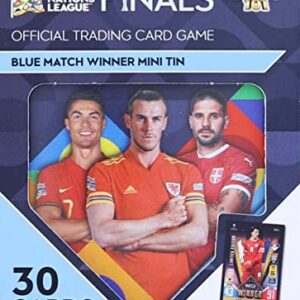 2022 Topps Match Attax Soccer Road to Nations League Finals BLUE Match Winner Collectible Mini Tin with an EXCLUSIVE Dusan Vlahovic Limited Edition Gold Card