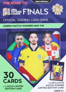 2022 topps match attax soccer road to nations league finals green match winner collectible mini tin with an exclusive zlatan ibrahimovic limited edition gold card