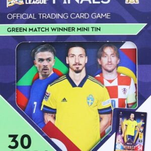 2022 Topps Match Attax Soccer Road to Nations League Finals GREEN Match Winner Collectible Mini Tin with an EXCLUSIVE Zlatan Ibrahimovic Limited Edition Gold Card