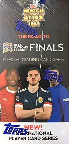 2022 Topps Match Attax Soccer Road to Nations League Finals HUGE 24 Pack Booster Pack Box with 240 Cards Total with Chance for Green, Purple and Crystal Parallels