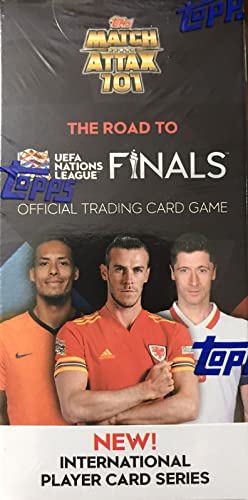 2022 Topps Match Attax Soccer Road to Nations League Finals HUGE 24 Pack Booster Pack Box with 240 Cards Total with Chance for Green, Purple and Crystal Parallels