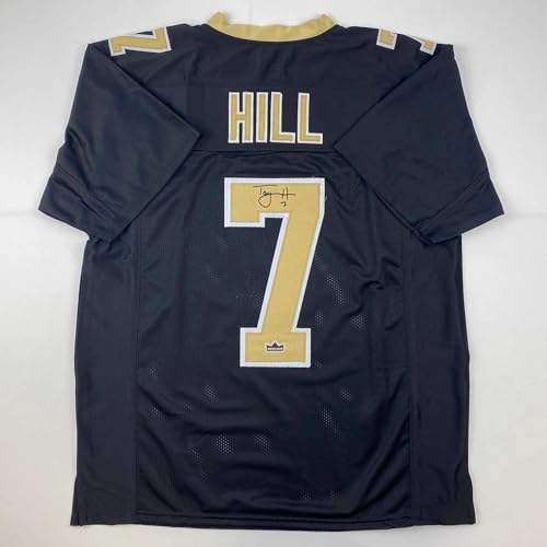 Facsimile Autographed Taysom Hill New Orleans Black Reprint Laser Auto Football Jersey Size Men's XL