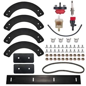 mikatesi snowblower rubber auger paddles 753-04472 735-04032 735-04033 953-04472 scraper bar 731-1033 belt 754-04204 8 pack for mtd craftsman 21 inch single stage snow blower with hardware kit