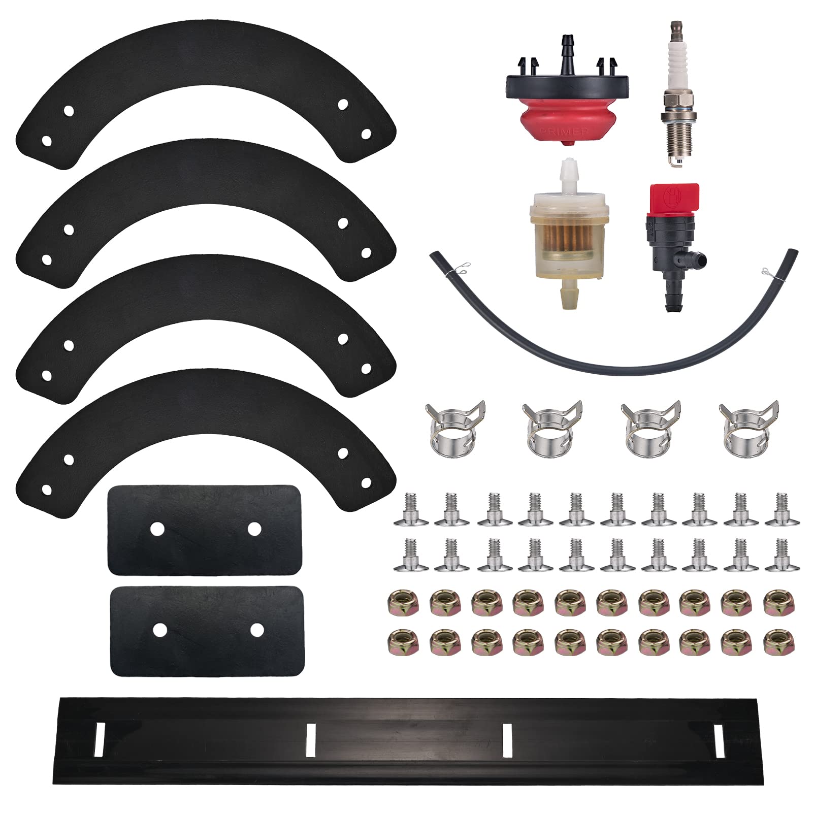 Mikatesi Snowblower Rubber Auger Paddles 753-04472 735-04032 735-04033 953-04472 Scraper Bar 731-1033 Shave Plate 7 Pack with Hardware Kit for MTD Craftsman 21 inch Single Stage Snow Blower