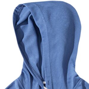 Maiyifu-GJ Men's Lightweight Casual Athletic Hoodies Long Sleeve Drawstring Hooded Pullover Hoodie Sweatshirts With Pockets (Blue,Large)