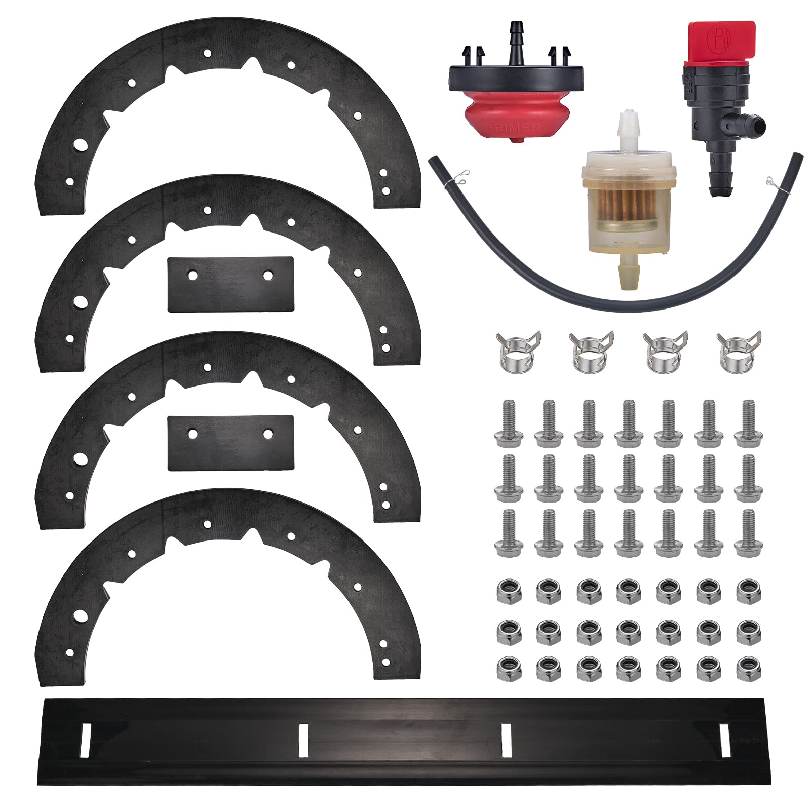 Mikatesi 753-0613 731-0782 731-0781 731-0780 721-0287 Snow Blowers Rubber Spirals Paddles Set & Scraper 731-1033 with Hardware Kit for 21" Yardman MTD Two-Cycle Single Stage Snowblower