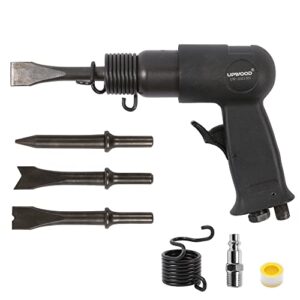 uw-ah150 short barrel air hammer kit with quick change retainer and 4 chisels, 1-5/8 inch stroke, 4500 bpm, light weight