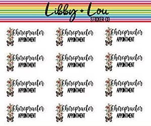 Chiropractor Appointment Planner Stickers | Libby and Lou Sticker Co