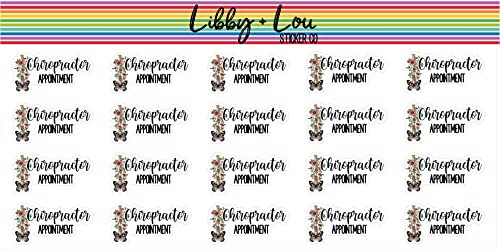 Chiropractor Appointment Planner Stickers | Libby and Lou Sticker Co