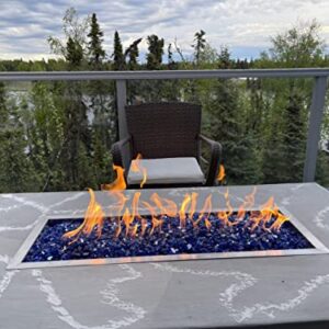 Shengyongh SS030 (1-Pack) 30 x 10 inch Rect Drop-in Fire Pit Pan H-Burner Installed, 125,000 BTU Max