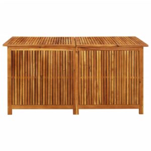 Outdoor Storage Box, Garden Deck Bin with Waterproof Liner, Patio Cushion Storage Cabinet, Garden Organizer for Patio, Lawn 59"x31.5"x29.5" Solid Acacia Wood