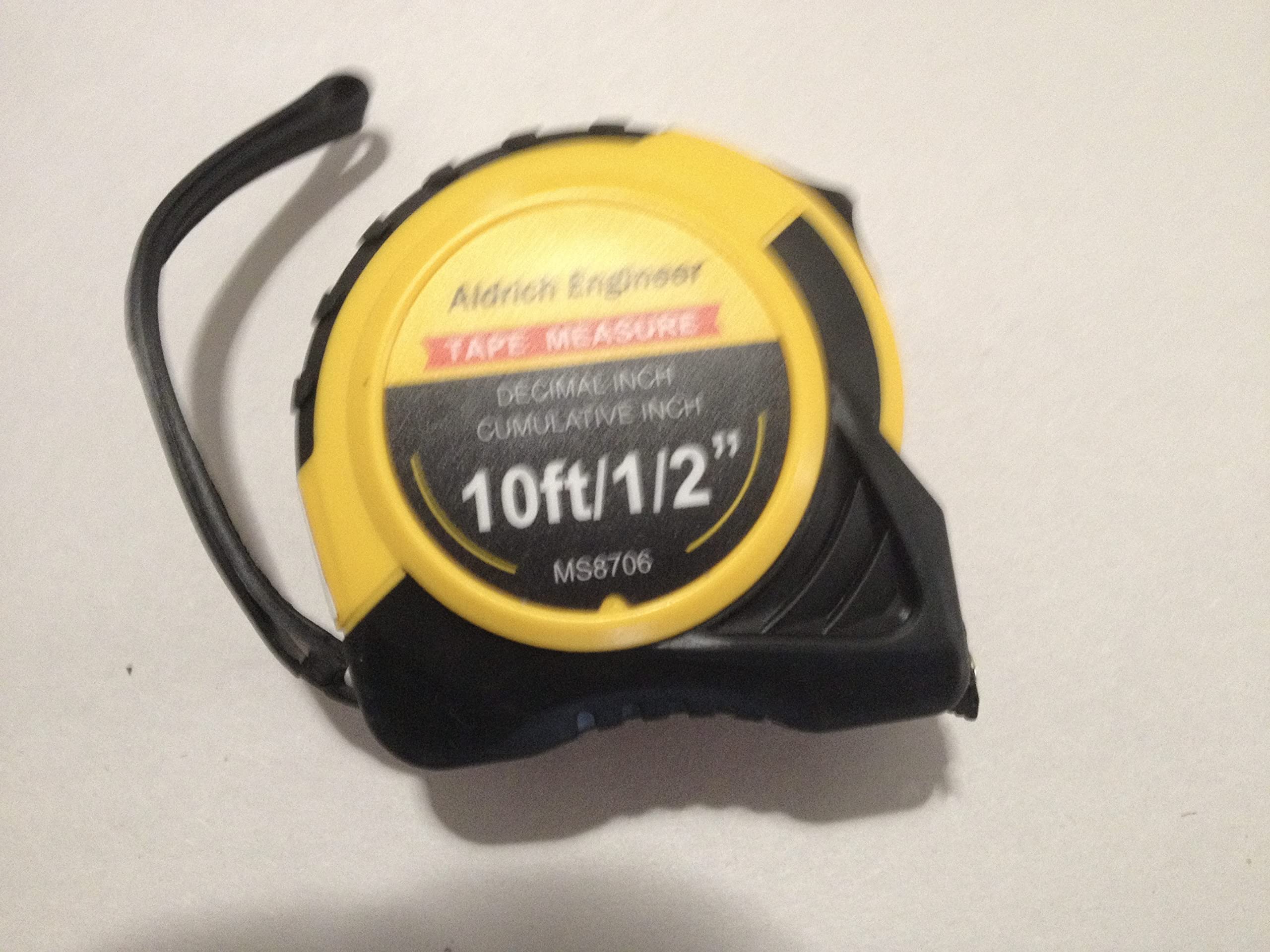 Aldrich Engineer Tape Measure, Decimal inch, Steel, 120 in, (10 ft but no feet on Tape), Numbered Tenths of an inch Between The inches, can Measure to Hundredth of an inch