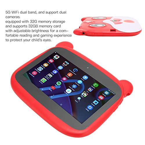 HD Tablet, 5000mAh 32GB ROM Kids Tablet US Plug 100240V for Game US Plug