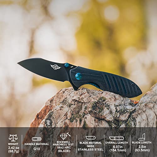 OKNIFE Mini Drever Folding Pocket Knife bundles with Ratel Folding Pocket Knife