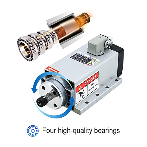 110V Spindle Motor Kit，2.2Kw Spindle Motor 24000Rpm 400Hz ，VFD Variable Frequency Drive ，13 pcs ER20 Collets （1-13mm）for CNC Router Engraving Milling Machine