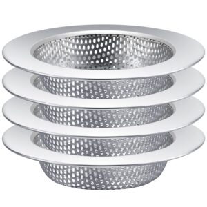 4pcs kitchen sink strainer,stainless steel sink drain strainer,sink strainers with large wide rim 4.5" diameter for kitchen sinks