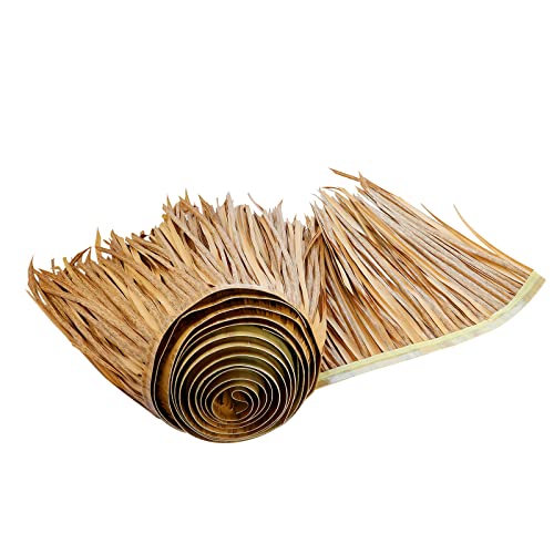 16.5ft Tiki Straw Roof Thatch-Mexican Style Artificial Palm Thatch Rolls Tiki Bar Hut Grass Duck Boat Blinds Grass Palapa Thatch Roofing for Garden Patio Umbrella Fence Party Decoration (198'' x 16")