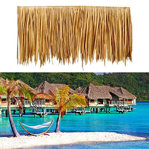 16.5ft Tiki Straw Roof Thatch-Mexican Style Artificial Palm Thatch Rolls Tiki Bar Hut Grass Duck Boat Blinds Grass Palapa Thatch Roofing for Garden Patio Umbrella Fence Party Decoration (198'' x 16")