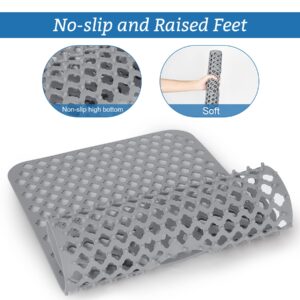 Silicone Sink Mats, Center Drain Kitchen Sink Protectors Grid Accessory, Flexible and Heat Resistant Non-slip Porcelain Sink Saver for Bottom Ceramic RV Large Sink (24.5" x 12.8")-grey