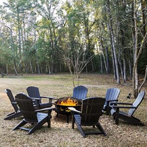 Fire Pit,Outdoor Fire Pits,Wood Fire Pits,Wood Burning Fire Pit,30" Fire Pits for Outside Patio,Backyard Fire Pit with Spark Screen,Log Grate,Poker Black