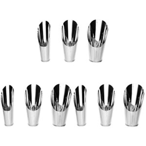 yardwe 9pcs silver pot care vegetation weeding scoops metal the accessories garden cleaner tools scoop: tool spade ceramic rake bonsai cups miniature potted bucket home steel scoopers