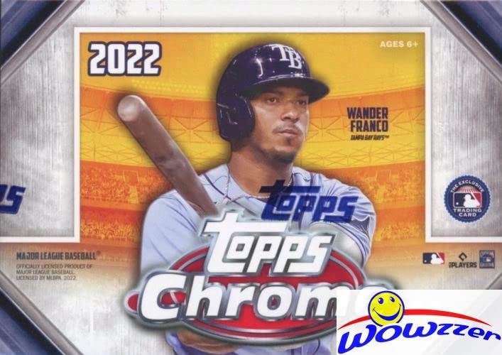 2022 Topps Chrome Baseball EXCLUSIVE Factory Sealed Blaster Box with (2) SPECIAL SEPIA & (2) PINK REFRACTOR PARALLELS! Look for RC & Autos of Julio Rodriguez, Bobby Witt, Wander Franco & More! WOWZZER