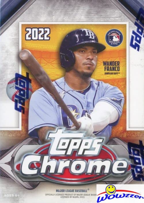 2022 Topps Chrome Baseball EXCLUSIVE Factory Sealed Blaster Box with (2) SPECIAL SEPIA & (2) PINK REFRACTOR PARALLELS! Look for RC & Autos of Julio Rodriguez, Bobby Witt, Wander Franco & More! WOWZZER